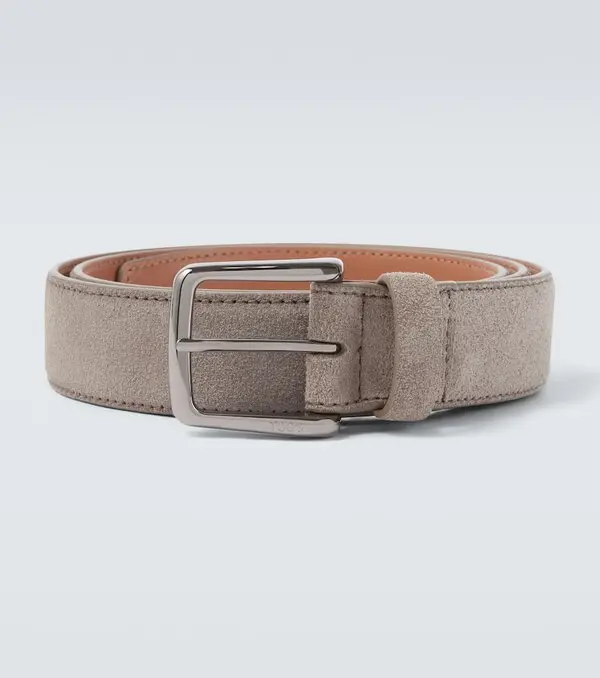 TOD'S Leather Suede Belt - Grey