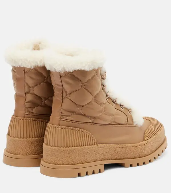 AQUAZZURA Glacier Shearling-lined Lace-up Boots