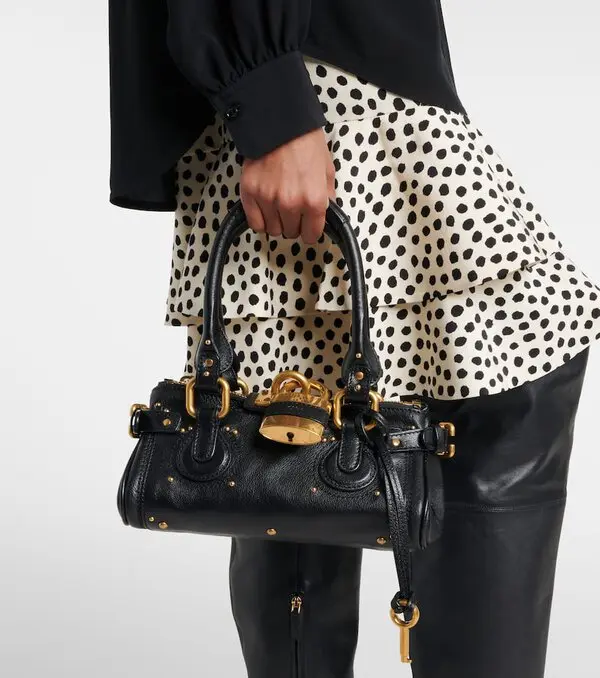 Chloé Paddington Small Leather Shoulder Bag - Black