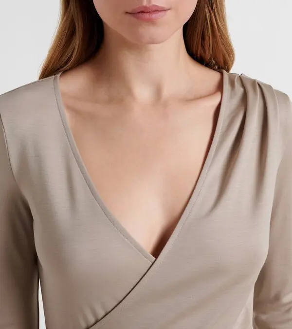 Max Mara Adagio Virgin Wool Wrap Top - Beige