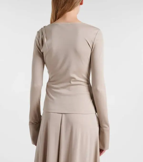 Max Mara Adagio Virgin Wool Wrap Top - Beige