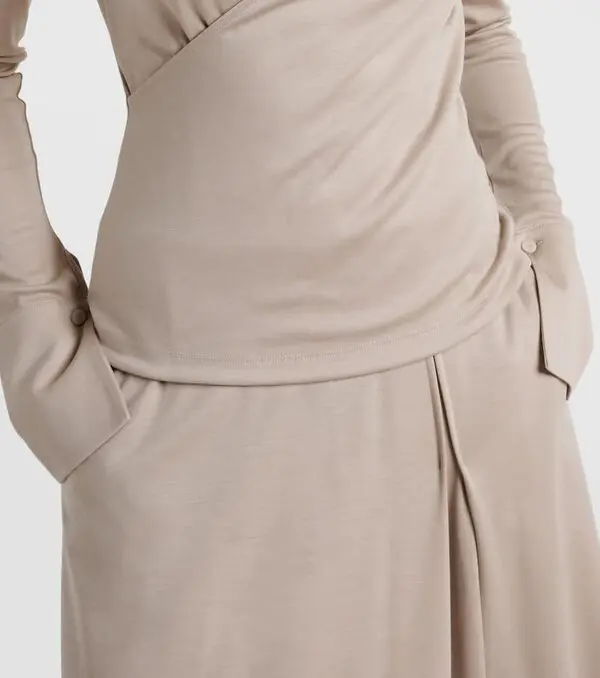 Max Mara Adagio Virgin Wool Wrap Top - Beige