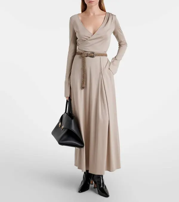 Max Mara Adagio Virgin Wool Wrap Top - Beige