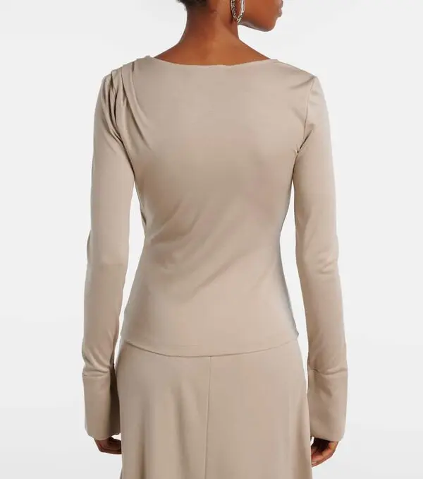 Max Mara Adagio Virgin Wool Wrap Top - Beige