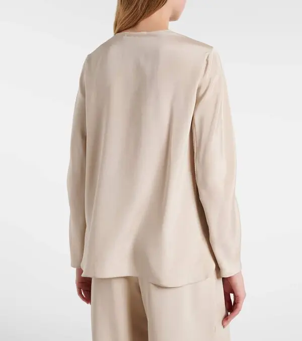Max Mara Mitico Silk-blend Blouse - Beige