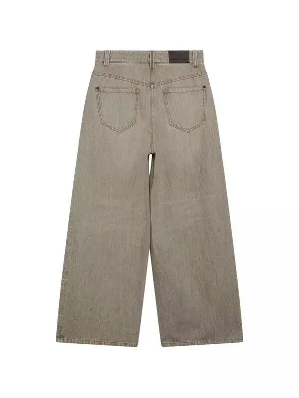 Brunello Cucinelli Wide-leg Cotton Jeans - Neutrals