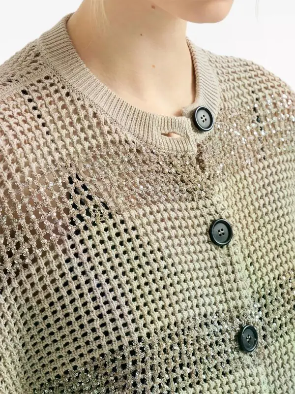Brunello Cucinelli Striped Cropped Cardigan - Neutrals