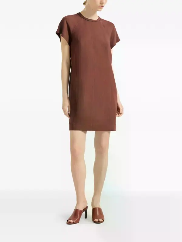 Brunello Cucinelli Mini Trim-detail Dress - Orange