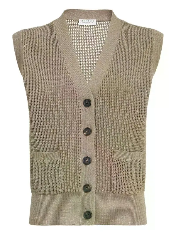 Brunello Cucinelli Sleeveless Buttoned Cardigan