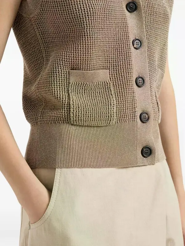 Brunello Cucinelli Sleeveless Buttoned Cardigan