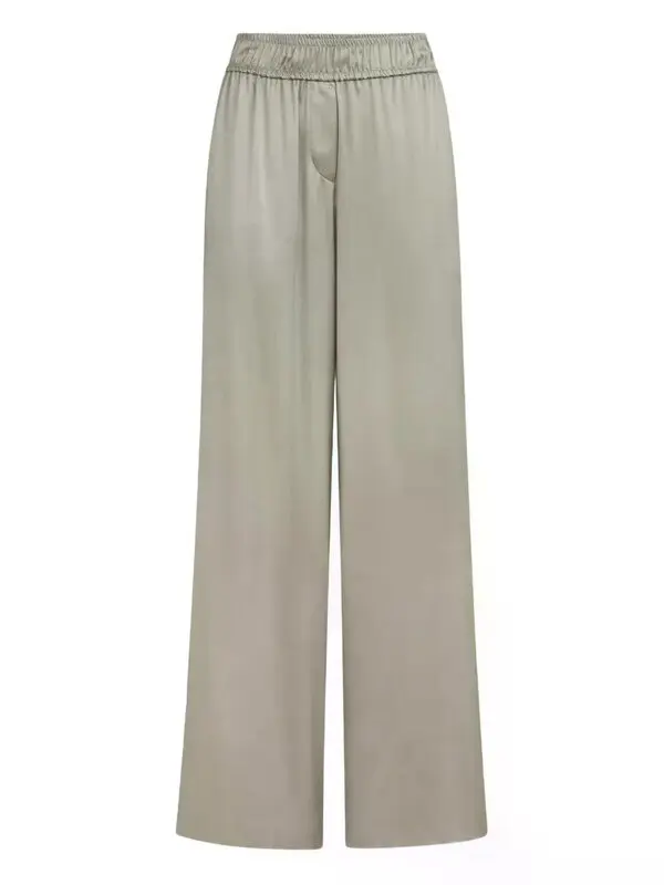 Brunello Cucinelli Elastic-waistband Palazzo Pants - Green
