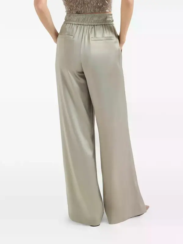 Brunello Cucinelli Elastic-waistband Palazzo Pants - Green