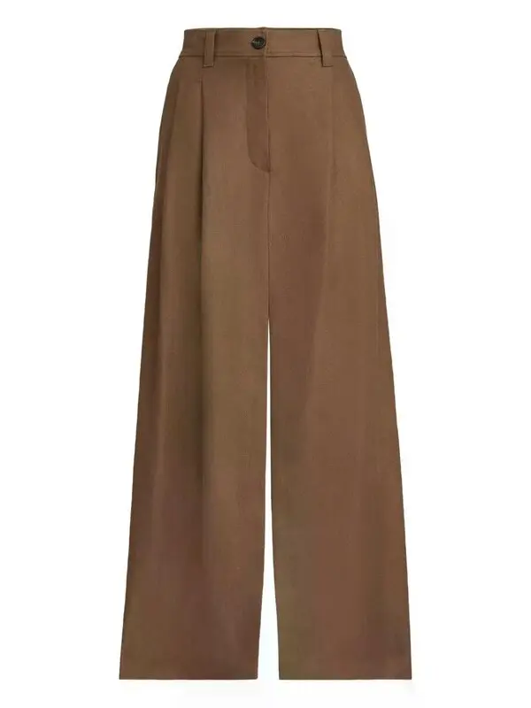 Brunello Cucinelli Linen Midi Skirt With Monili Detail - Brown