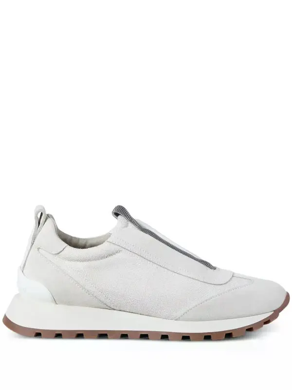 Brunello Cucinelli Canvas Monili-detail Sneakers - Neutrals