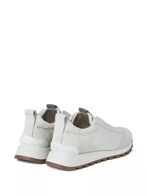 Brunello Cucinelli Canvas Monili-detail Sneakers - Neutrals
