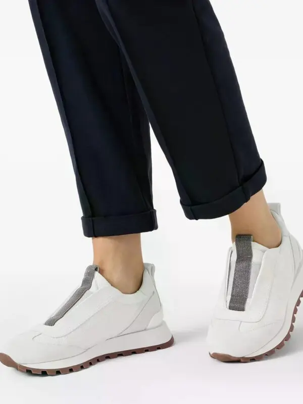 Brunello Cucinelli Canvas Monili-detail Sneakers - Neutrals