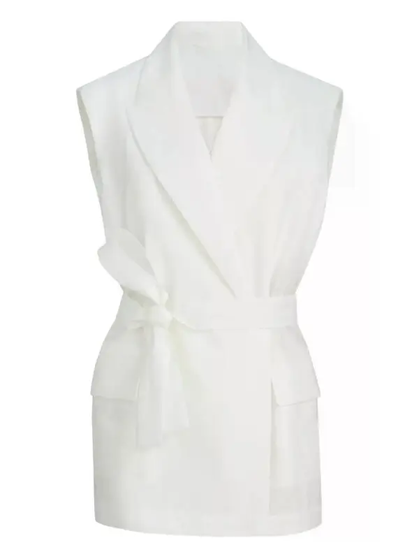 Brunello Cucinelli Belted Lapel Gilet - White