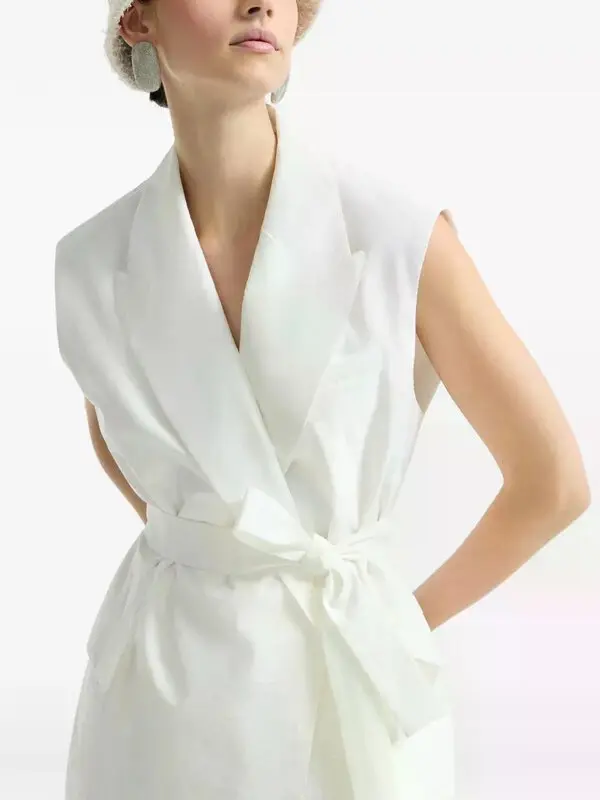 Brunello Cucinelli Belted Lapel Gilet - White