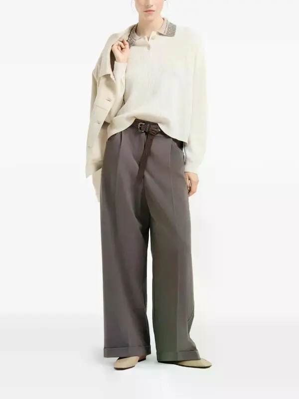 Brunello Cucinelli Buttoned Palazzo Pants