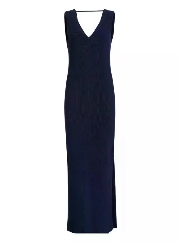 Brunello Cucinelli Ribbed-knit Maxi Dress - Blue