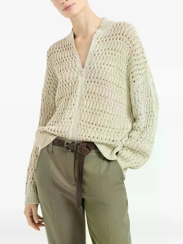 Brunello Cucinelli Zip-up Cardigan - Neutrals