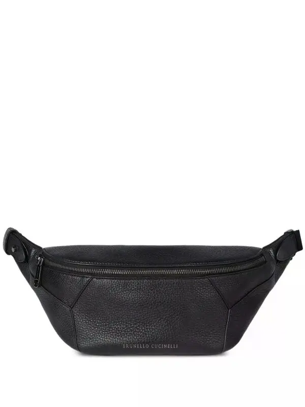 Brunello Cucinelli Grained-leather Belt Bag - Black