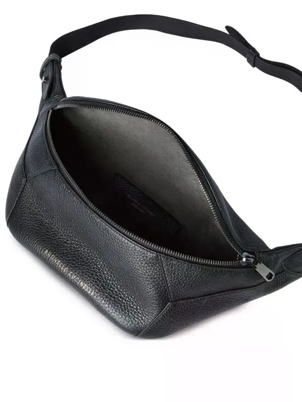 Brunello Cucinelli Grained-leather Belt Bag - Black