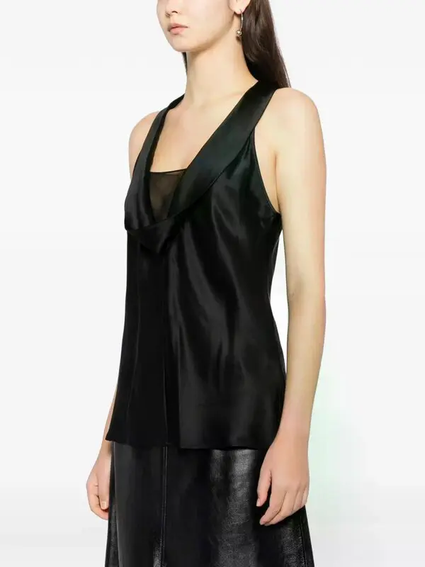 Helmut Lang U-neck Silk Top