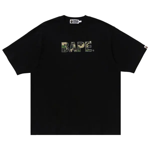 A BATHING APE Rhinestone Logo Relaxed Fit Tee