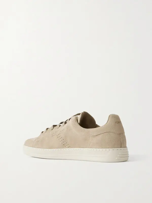 TOM FORD Warwick Perforated Suede Sneakers - Brown