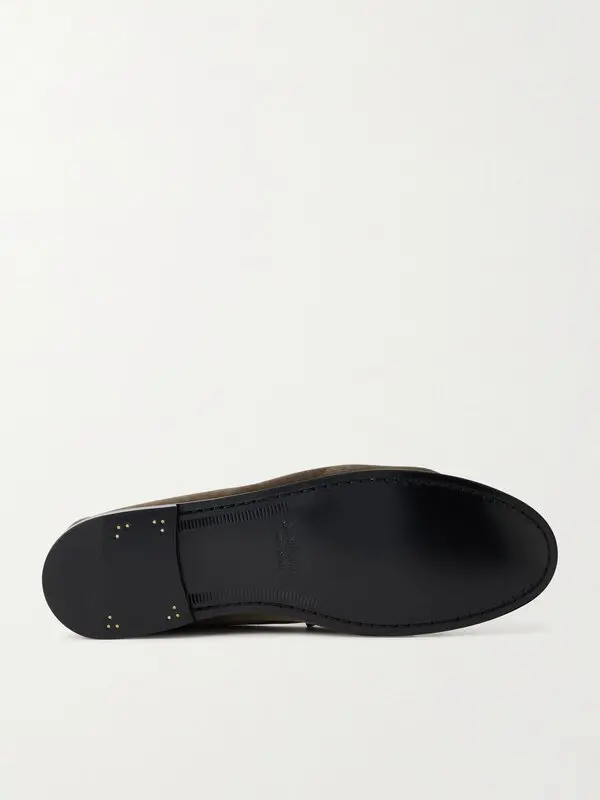 Saint Laurent Le Loafer Monogram Loafers - Gray