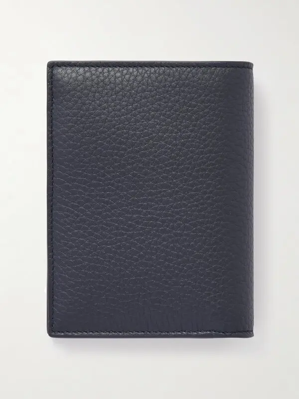 Saint Laurent Full-grain Leather Billfold Wallet - Blue