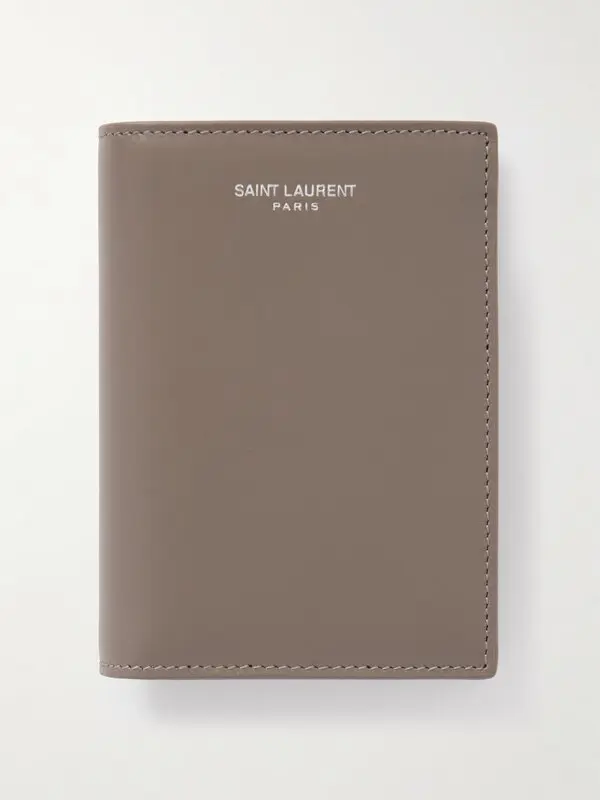 Saint Laurent Logo-print Leather Bifold Wallet - Brown