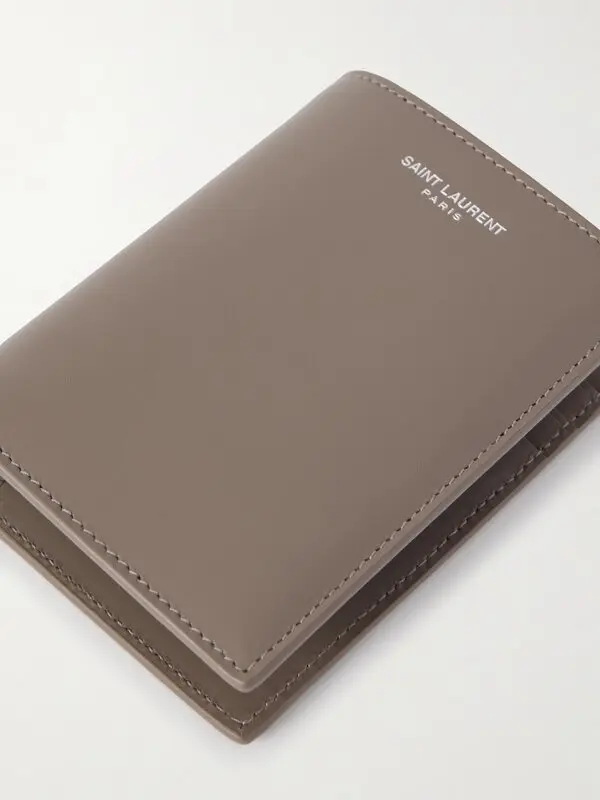 Saint Laurent Logo-print Leather Bifold Wallet - Brown