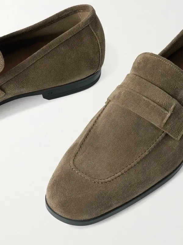 TOM FORD Suede Penny Loafers
