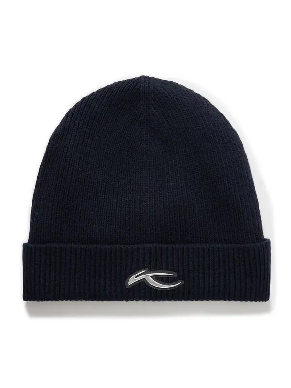 Kjus Logo-appliquéd Ribbed-knit Beanie - Blue
