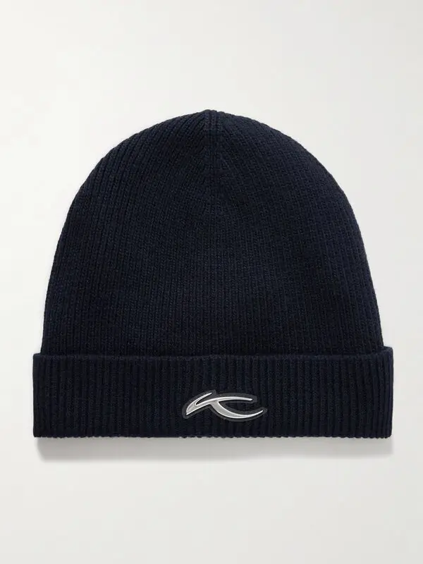 Kjus Logo-appliquéd Ribbed-knit Beanie - Blue