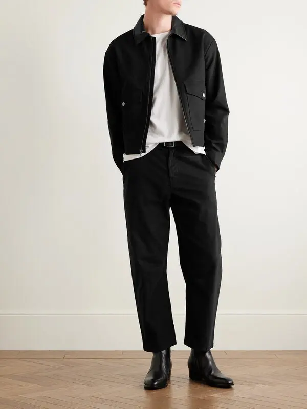NILI LOTAN Carpenter Straight-leg Cropped Trousers - Black