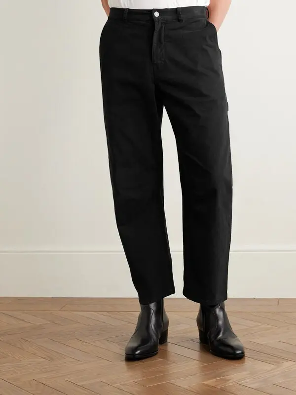 NILI LOTAN Carpenter Straight-leg Cropped Trousers - Black