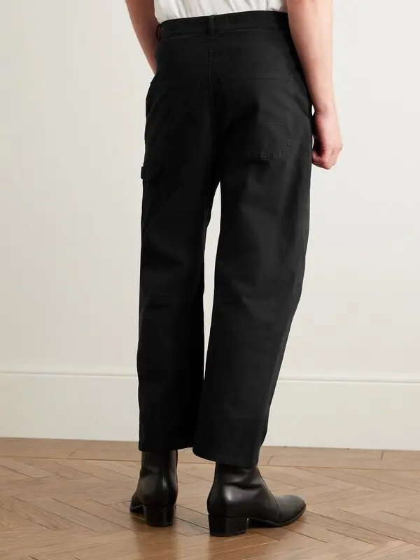 NILI LOTAN Carpenter Straight-leg Cropped Trousers - Black