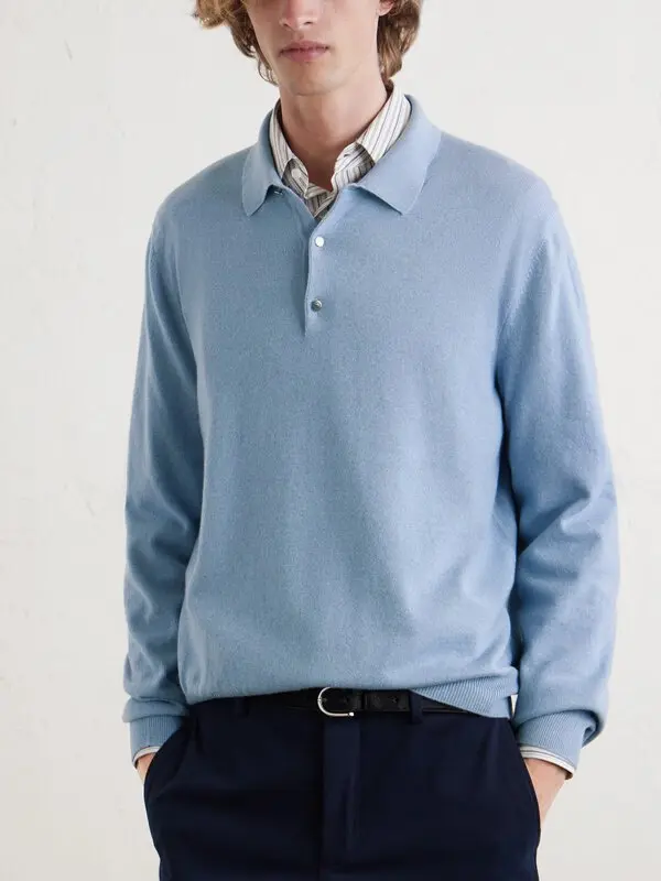 Loro Piana Cashmere Polo Shirt - Blue