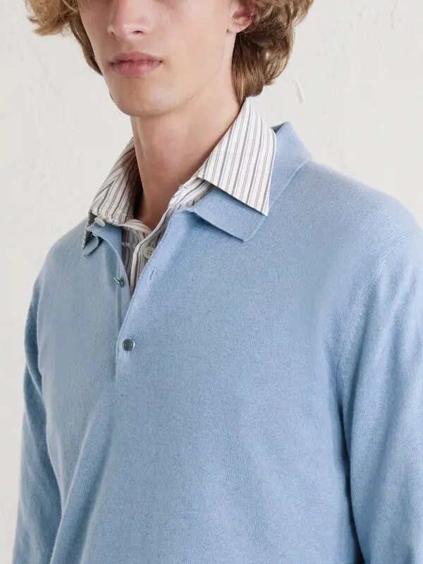Loro Piana Cashmere Polo Shirt - Blue