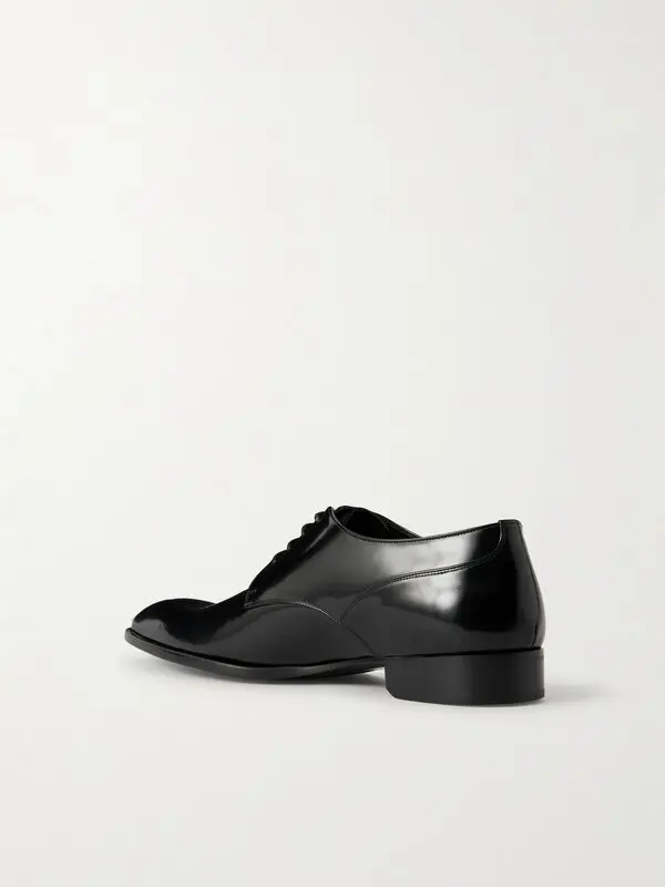 Saint Laurent Stanton Leather Derby Shoes - Black