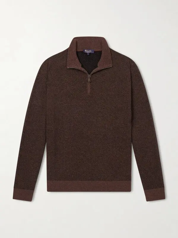 Loro Piana Roadster Cashmere Half-zip Sweater - Brown