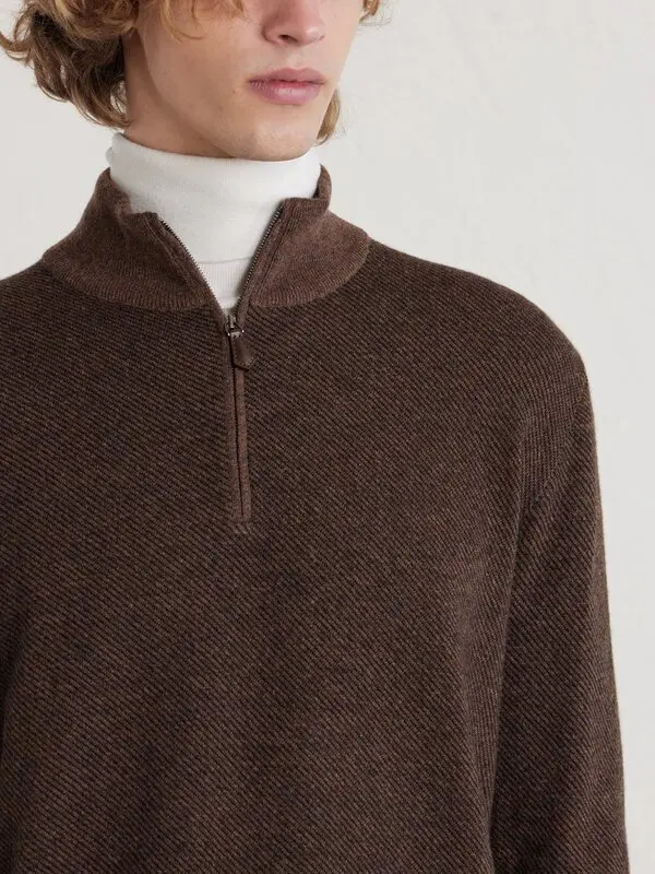 Loro Piana Roadster Cashmere Half-zip Sweater - Brown