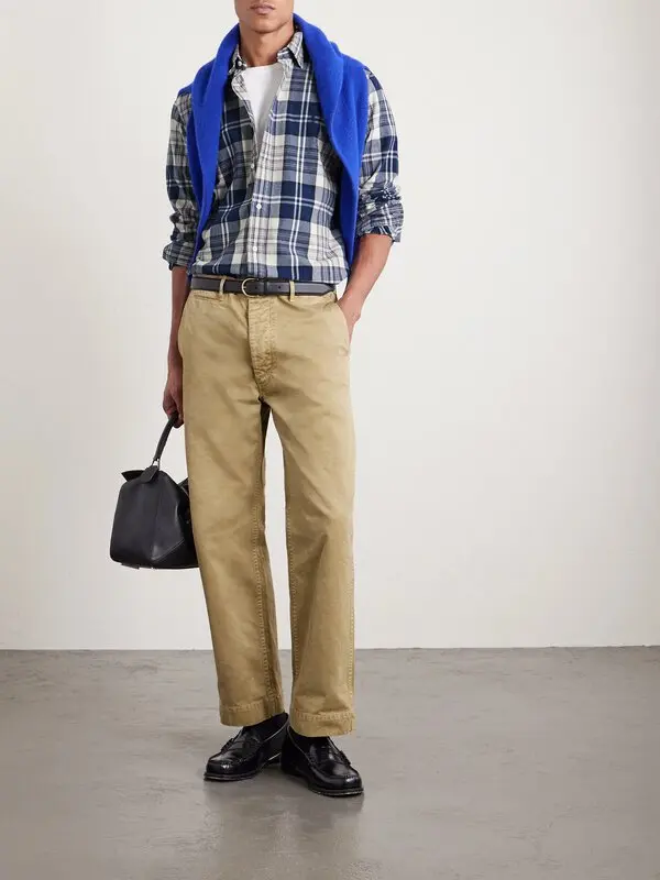 Polo Ralph Lauren Button-down Collar Logo-embroidered Checked Cotton Oxford Shirt - Blue