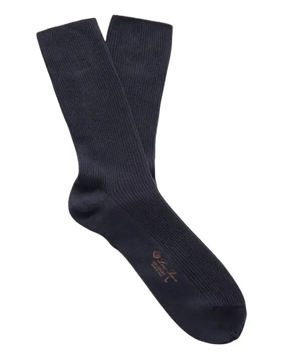 Loro Piana Ribbed Cashmere-blend Socks - Blue