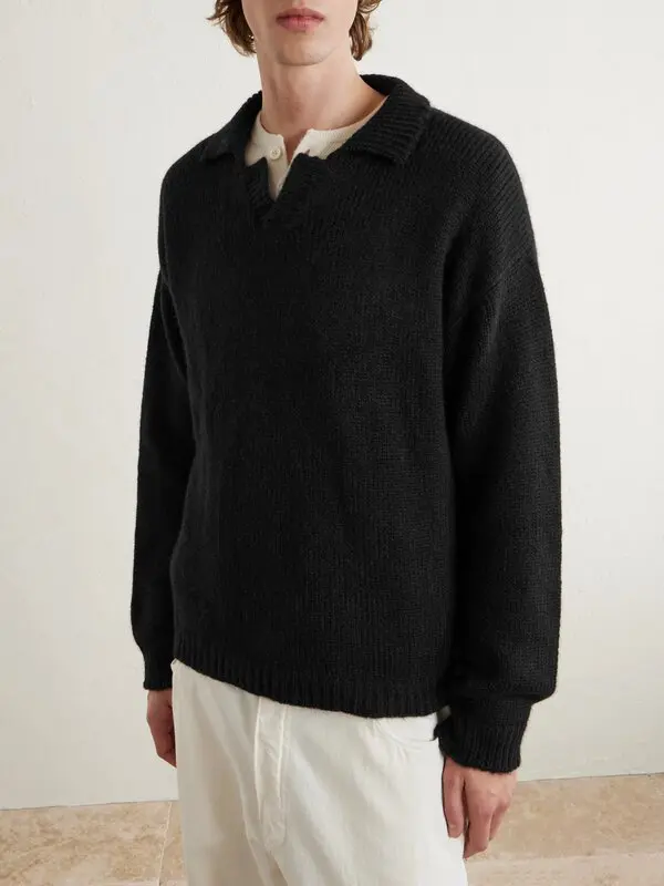CHERRY LOS ANGELES Logo-embroidered Alpaca-blend Sweater