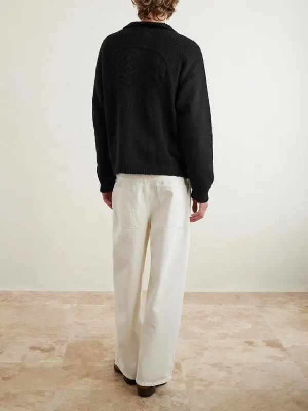 CHERRY LOS ANGELES Logo-embroidered Alpaca-blend Sweater