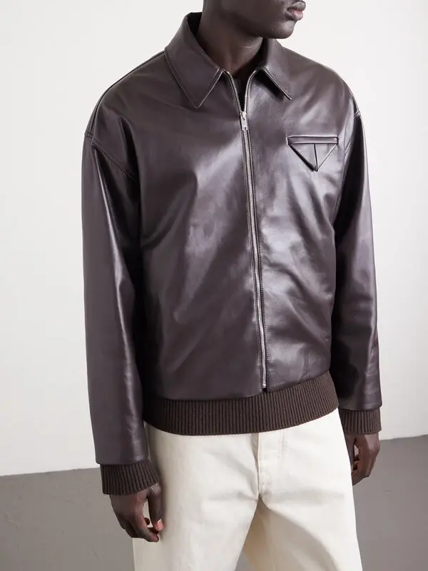Bottega Veneta Leather Blouson Jacket